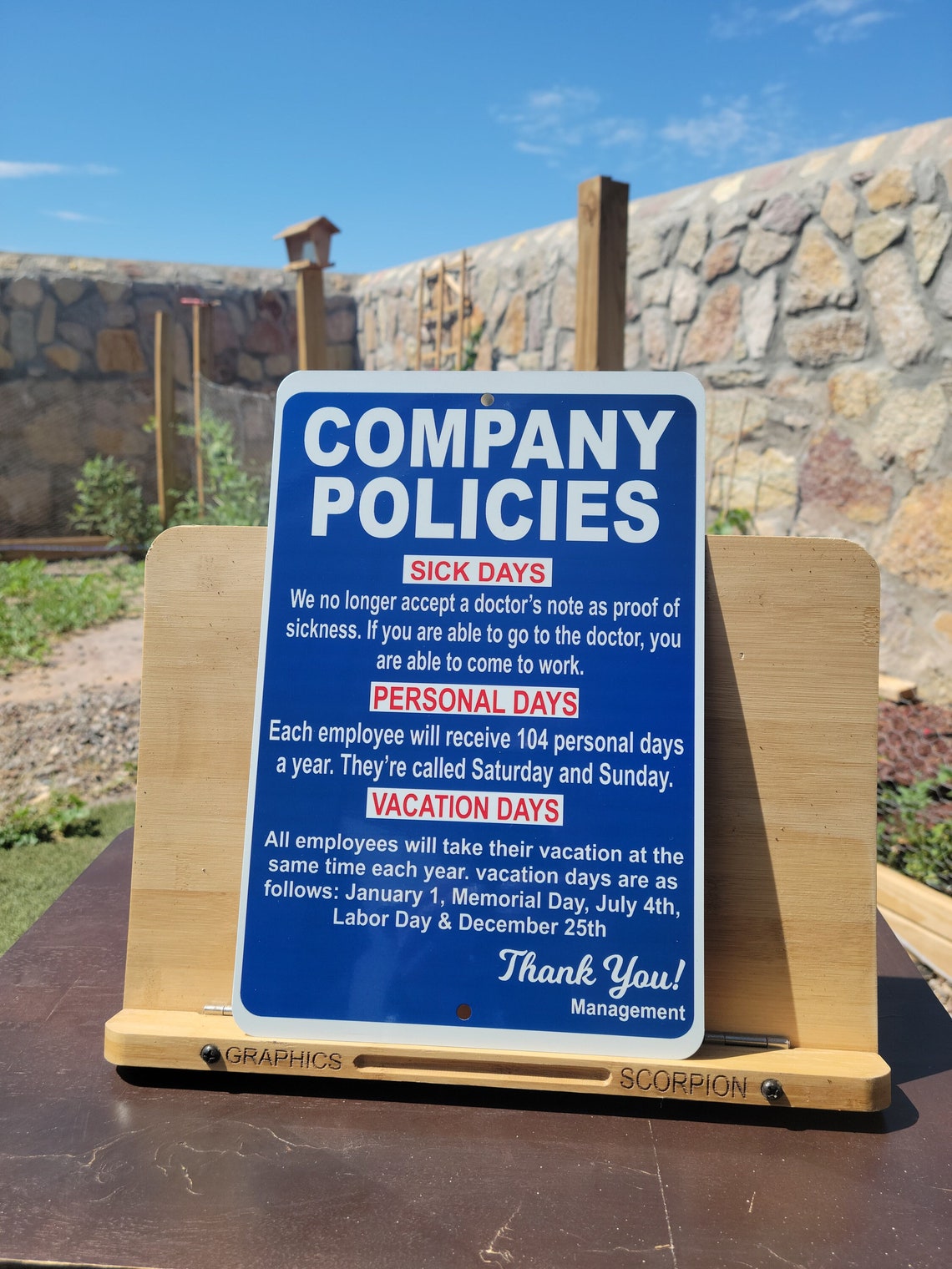 Company Policies Funny Aluminum Sign 8x12 In - Etsy