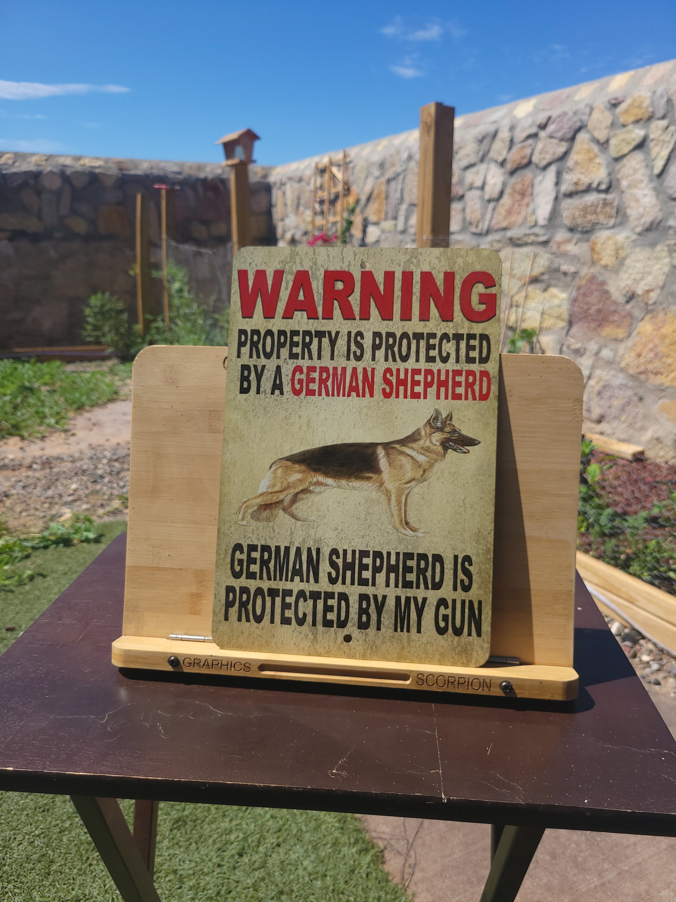 Danger This Property Protected by German Shepherd Aluminum Sign 8x12 In ...