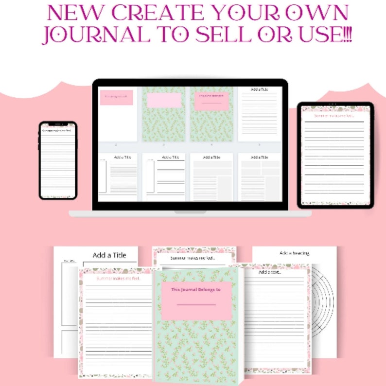 Canva Journal Template, Editable Journaling Kit, Custom Writing ...