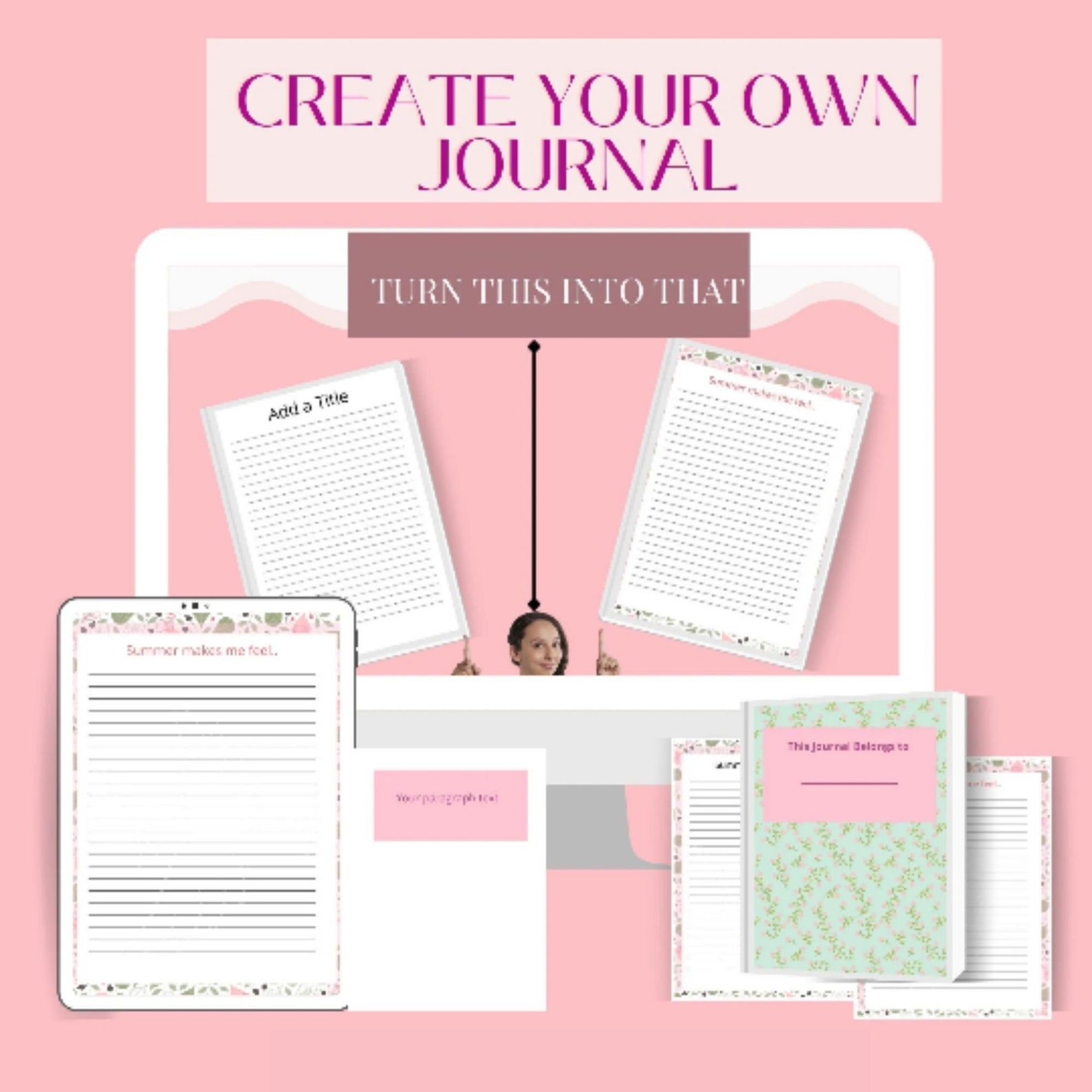 Canva Journal Template, Editable Journaling Kit, Custom Writing ...