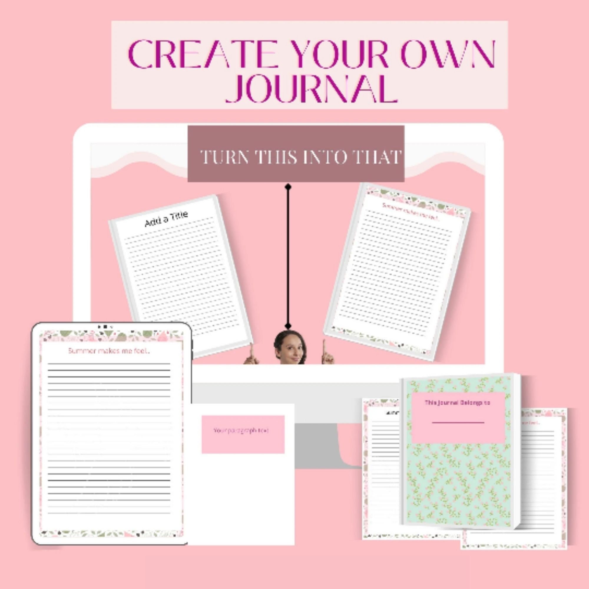 Canva Journal Template, Editable Journaling Kit, Custom Writing ...