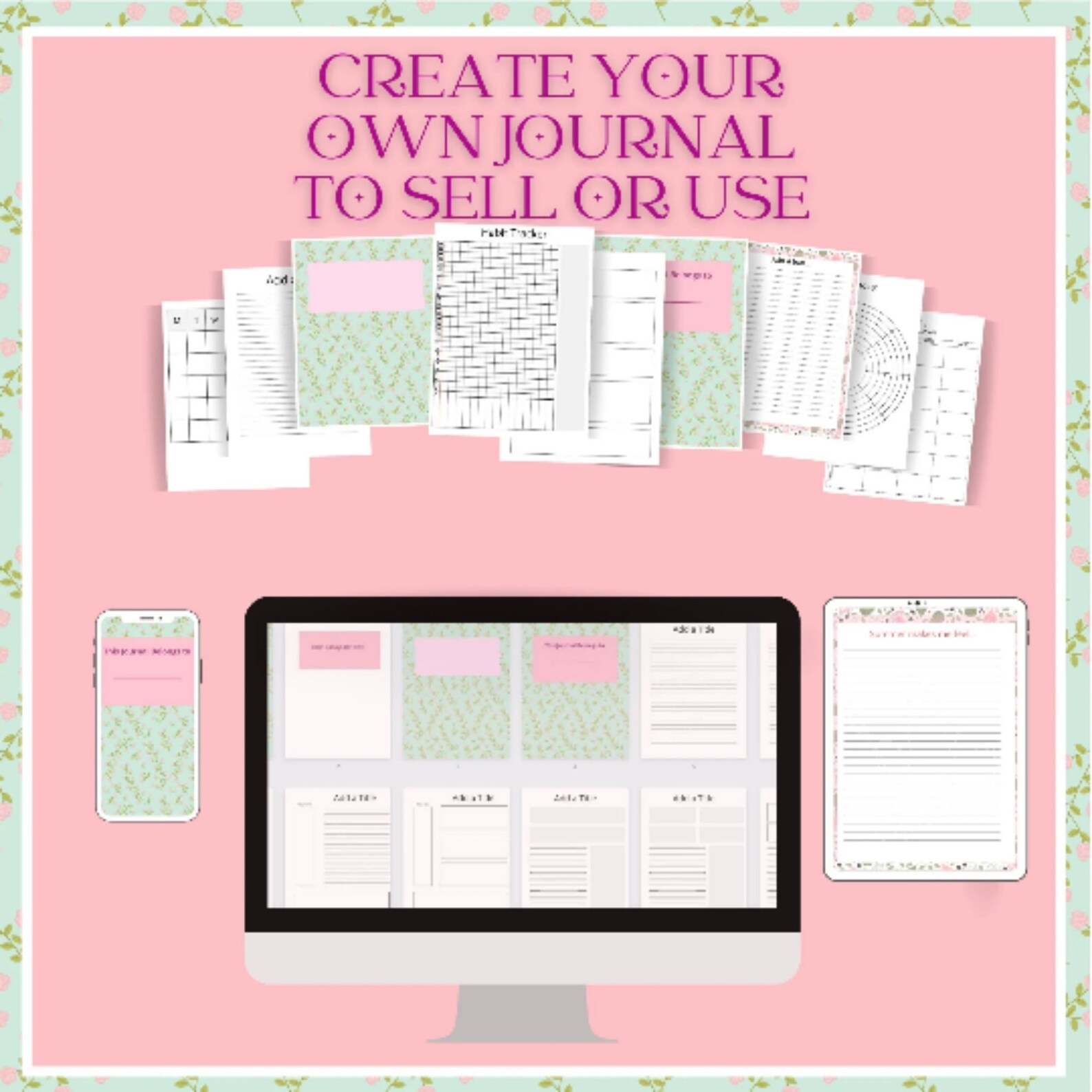 Canva Journal Template, Editable Journaling Kit, Custom Writing ...