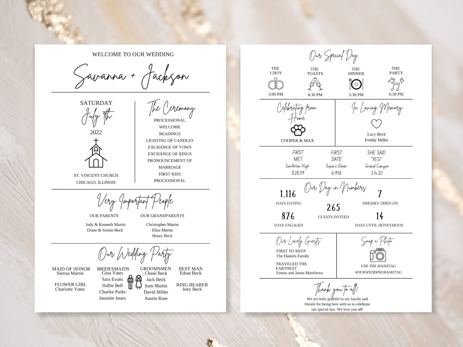 Wedding Program Template Wedding Infographic Wedding Programs ...