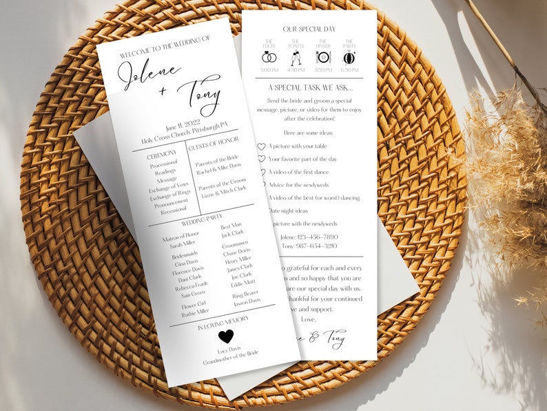Wedding Program Template Reception Games Wedding Programs - Etsy
