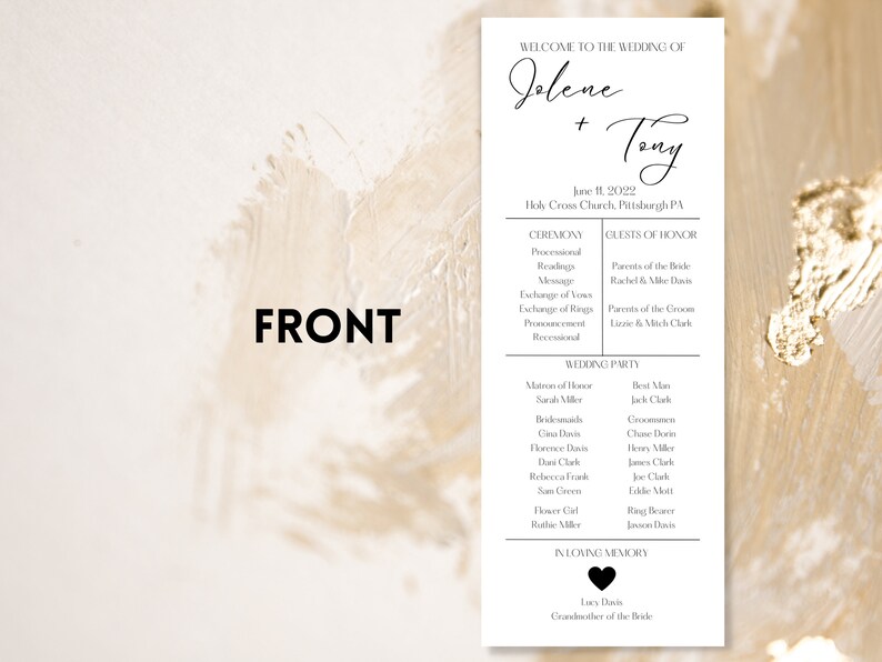 Wedding Program Template Reception Games Wedding Programs - Etsy