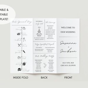 Infographic Wedding Program | Wedding Infographic | Trifold Wedding ...