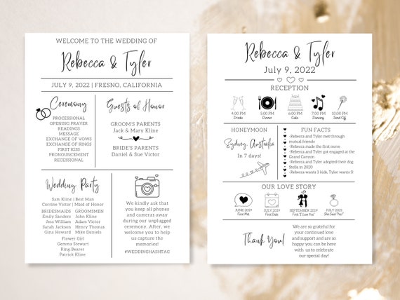 Love Story Wedding Program Wording