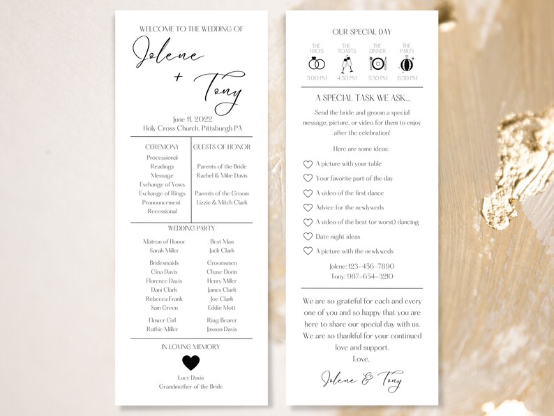 Wedding Program Template Reception Games Wedding Programs - Etsy