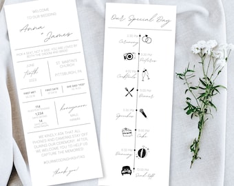 Infographic Wedding Program Template - Etsy