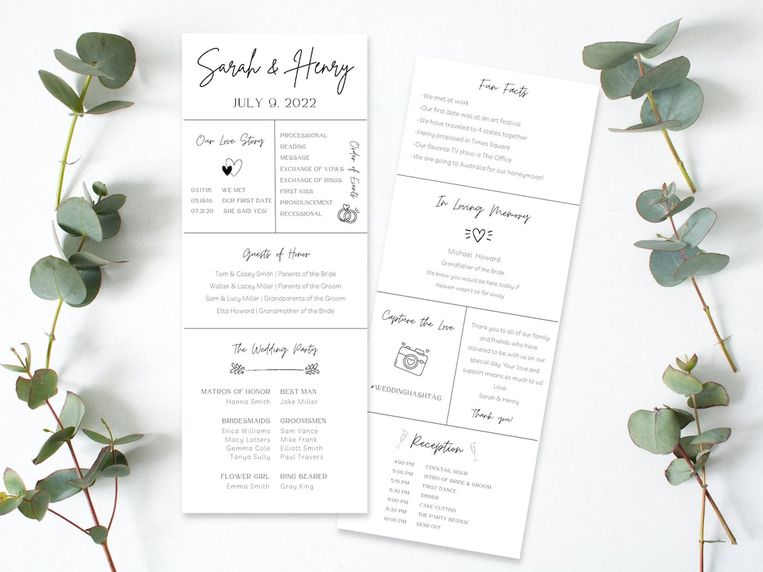 Wedding Program Template| Wedding Infographic | Wedding Programs ...