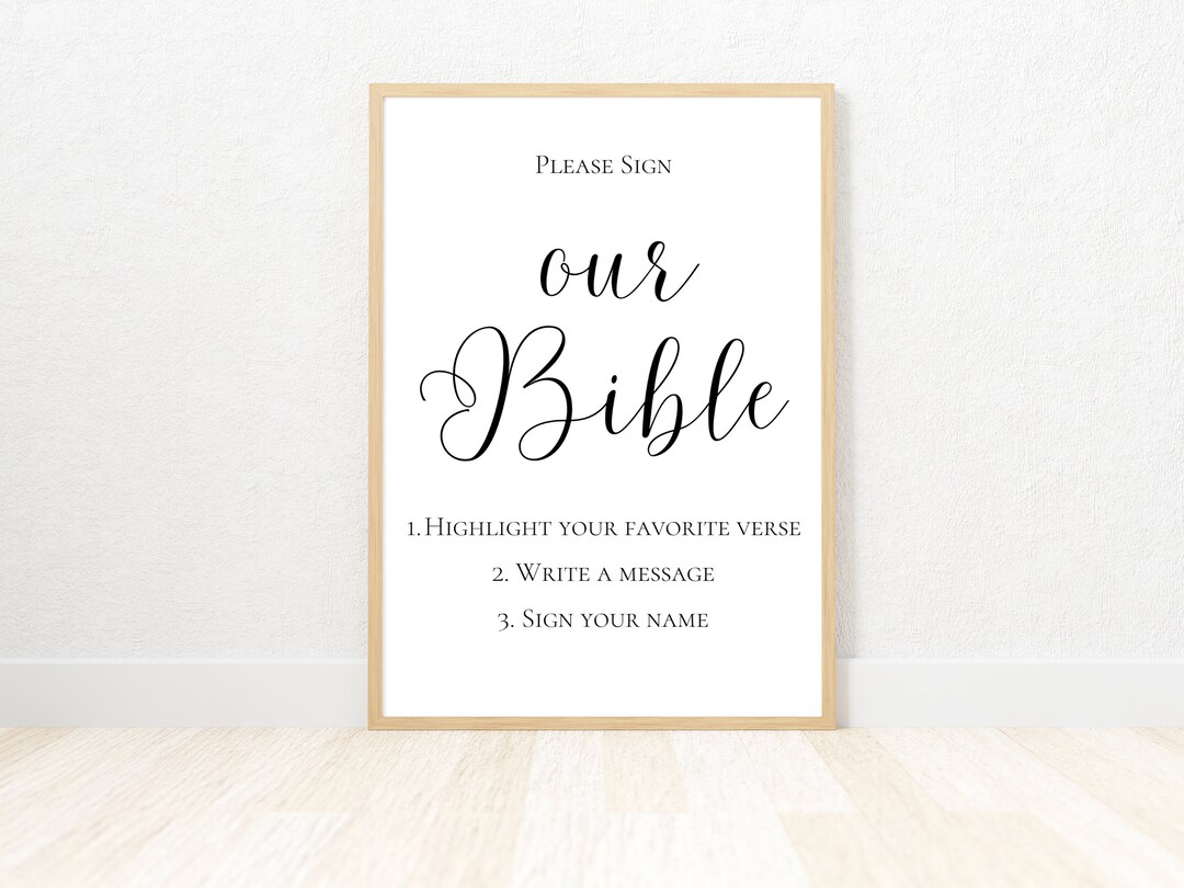 Guest Book Sign | Wedding Bible | Wedding Signage | Reception Signs ...