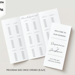 Infographic Wedding Program | Wedding Infographic | Trifold Wedding ...
