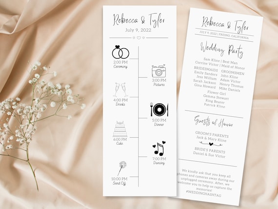 Infographic Wedding Program Etsy