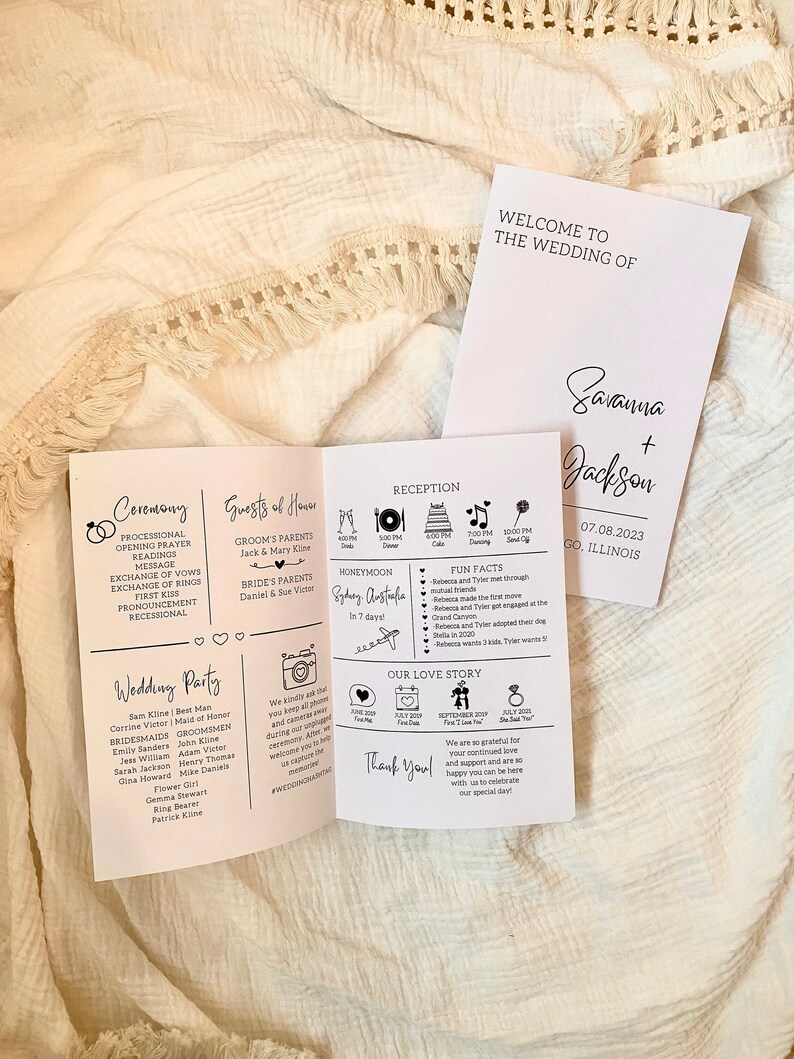 Infographic Wedding Program Wedding Infographic Wedding - Etsy