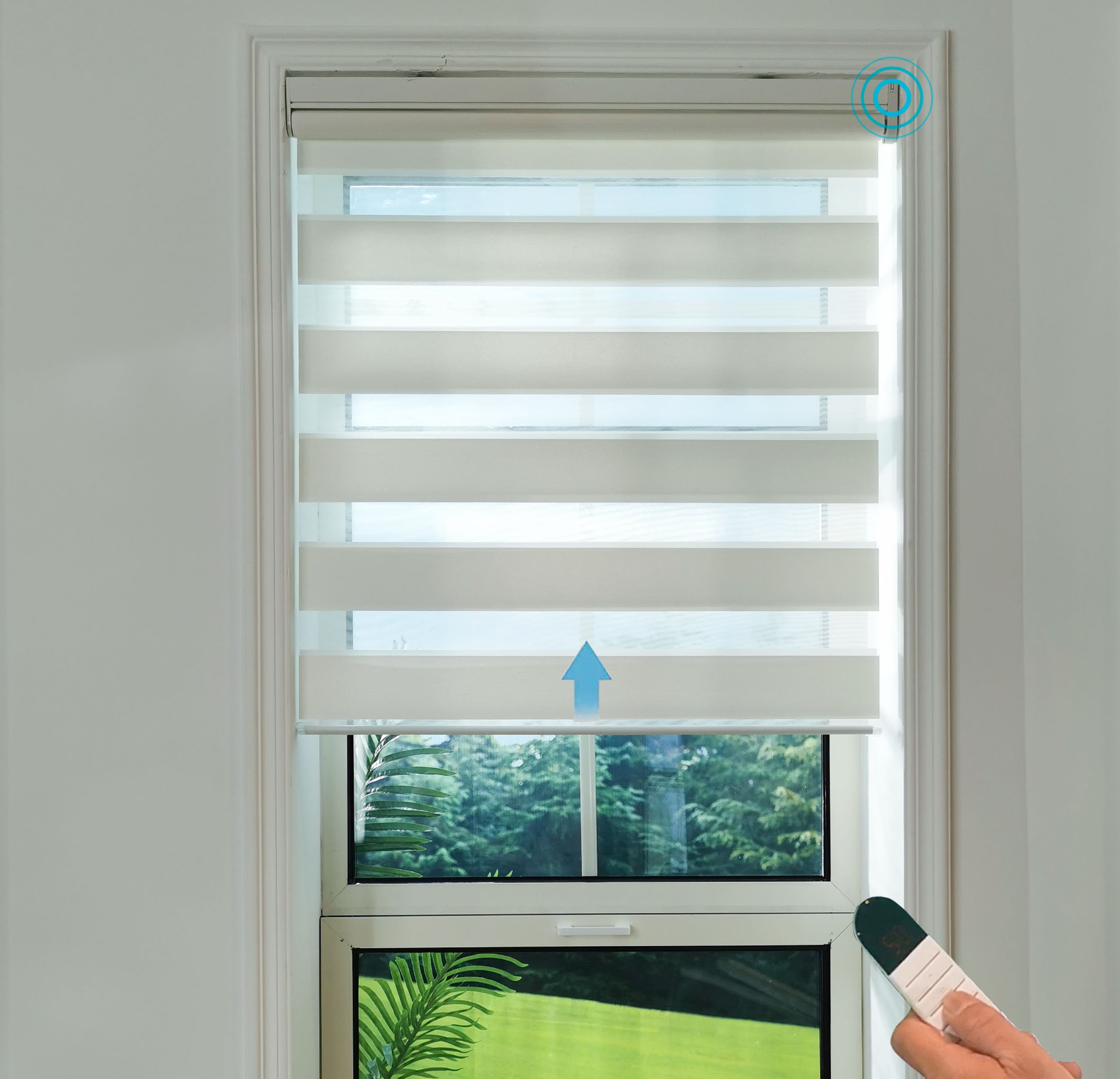 Motorized Remote Controlled Custom Artex Home Premium Zebra Roller ...