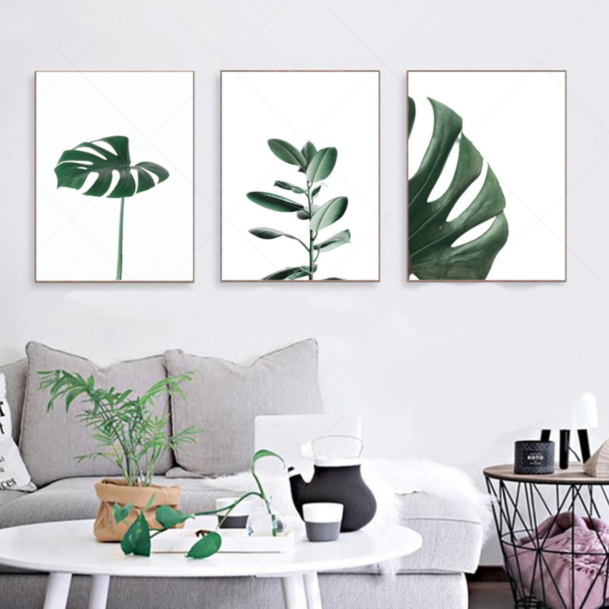 Tropical Plants Poster Green Leaves Canvas Print - Etsy