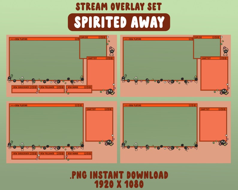 Spirited Away Twitch Stream Overlays - INSTANT DOWNLOAD Soot Sprite ...