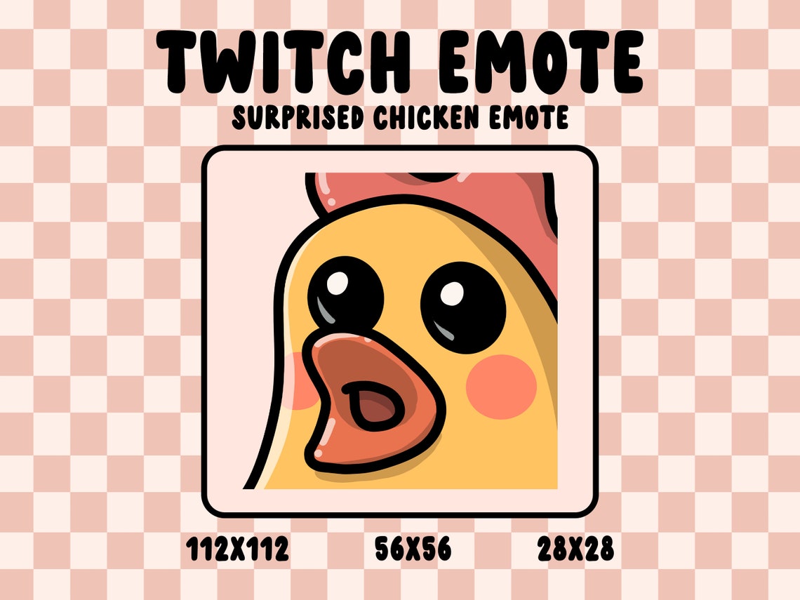 Surprised Chicken Emote - INSTANT DOWNLOAD Twitch Streaming Emotes Farm ...