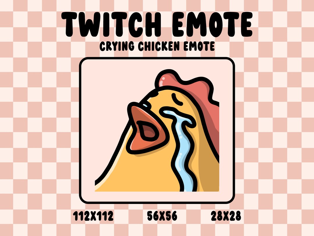 Crying Chicken Emote INSTANT DOWNLOAD Twitch Streaming Emotes Farm ...
