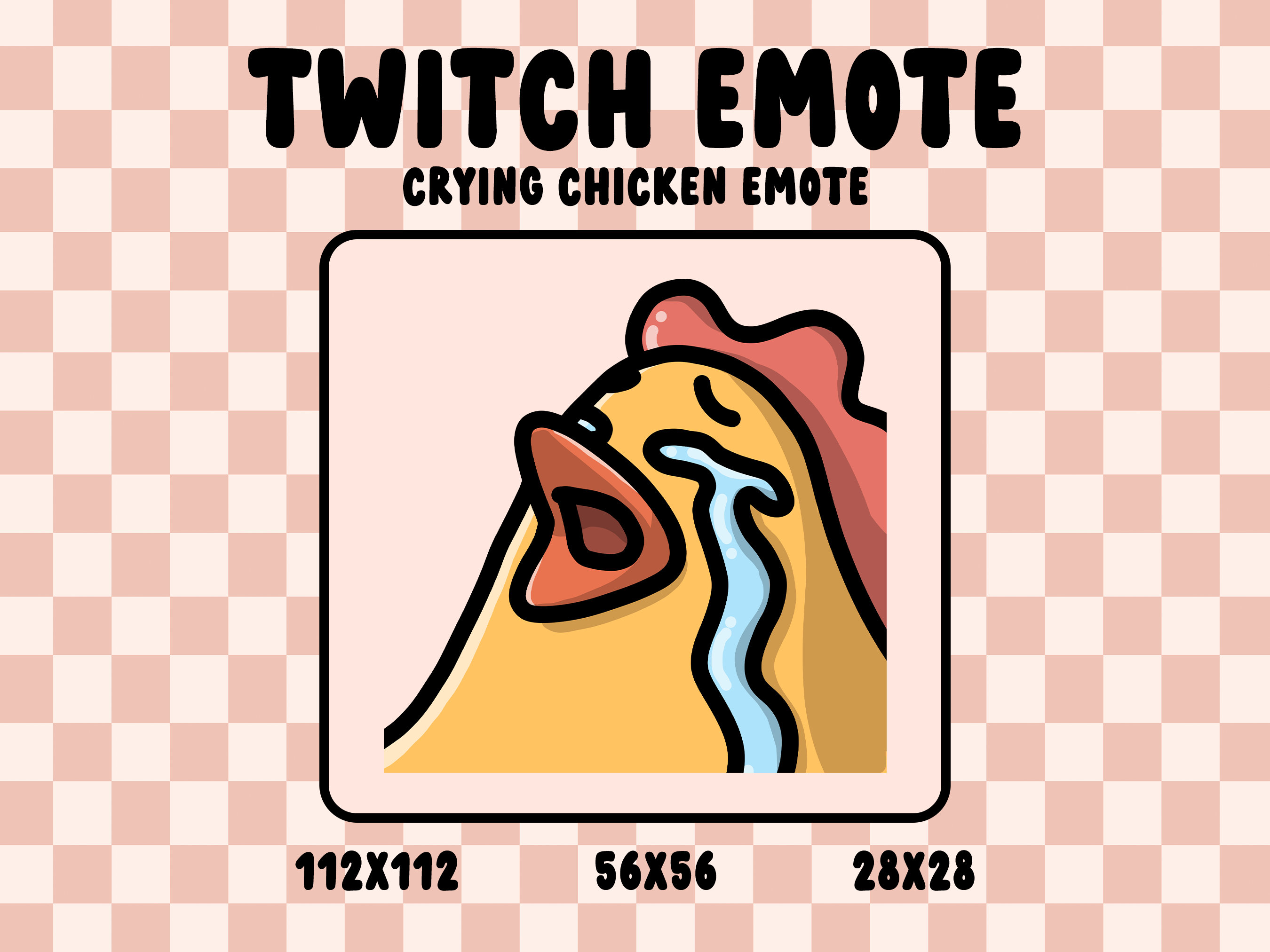 Crying Chicken Emote - INSTANT DOWNLOAD Twitch Streaming Emotes Farm ...