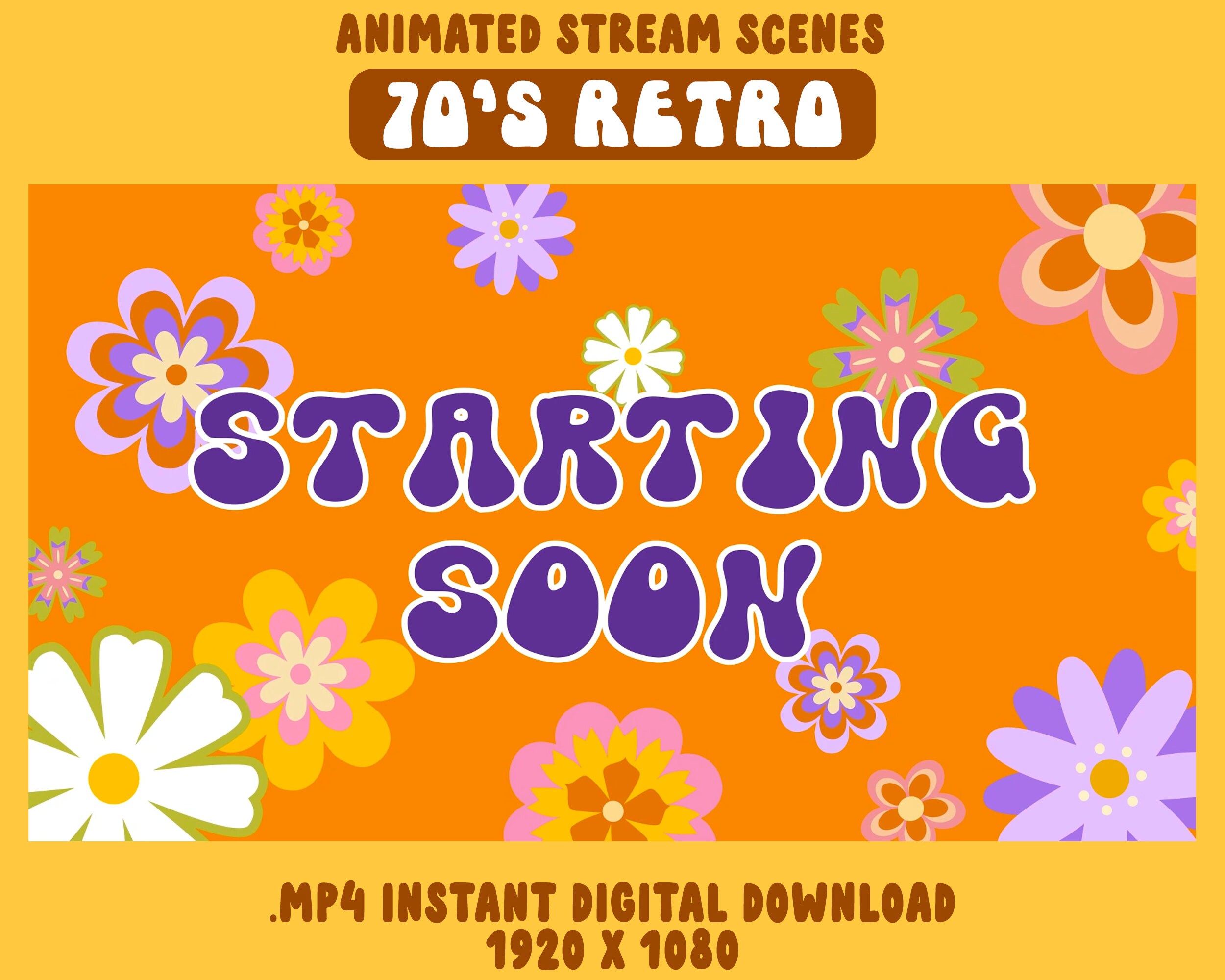 70's Retro Animated Screens for Twitch - INSTANT DOWNLOAD Loading ...