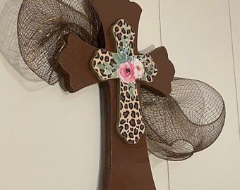 Cheetah Print Cross - Etsy