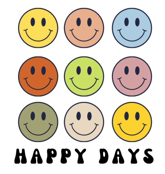 Happy Days Smiley Svg - Etsy