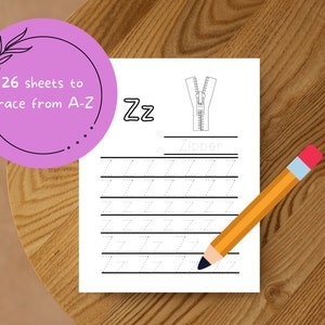 Alphabet Letter Tracing and Colouring - Etsy