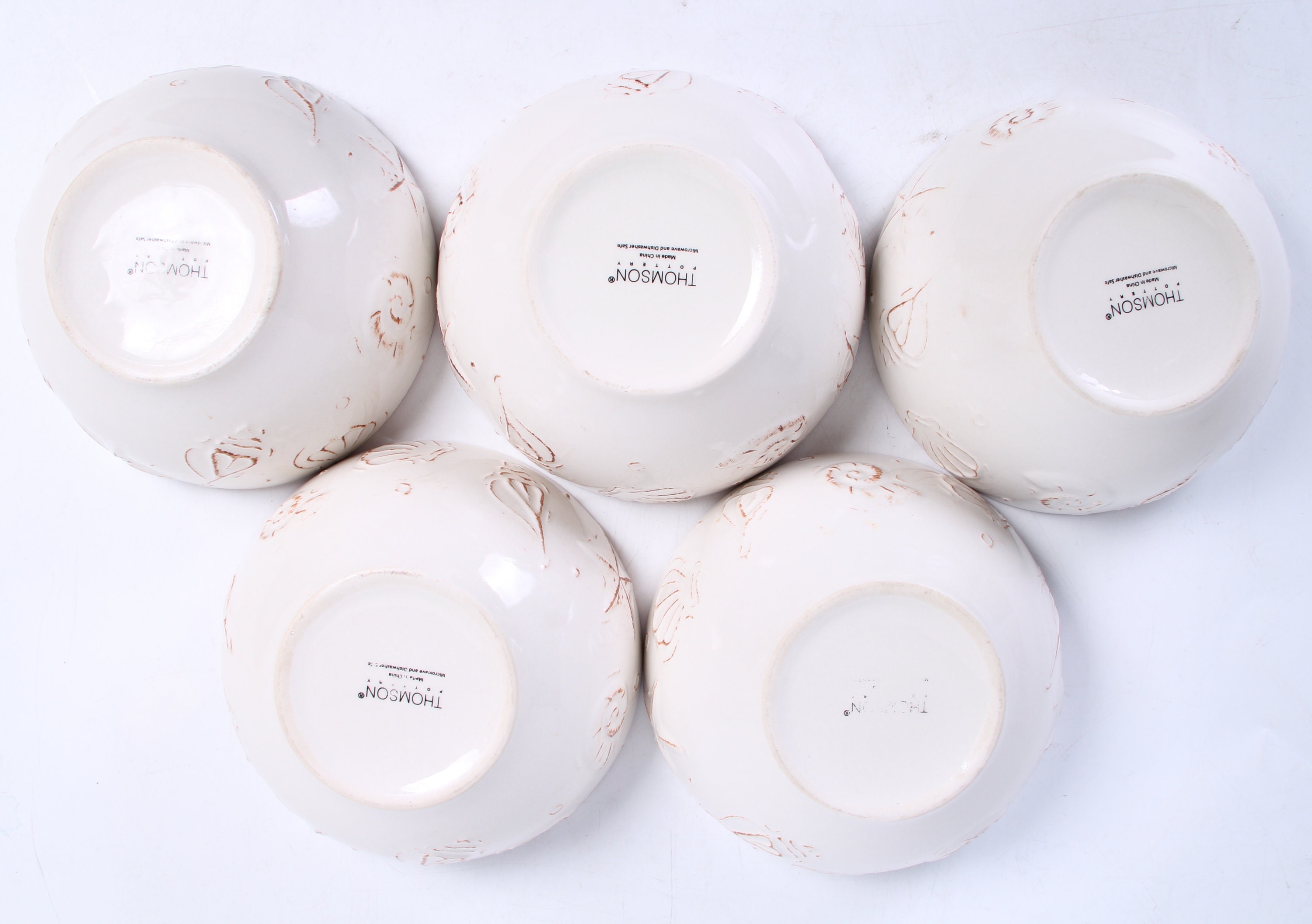 Excellent Set of 5 Thomson Pottery 6.25 Soup Cereal Bowls Nautical ...