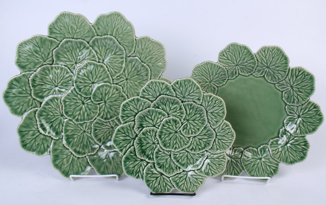 3pc Set Bordallo Pinheiro Geranium Charger/chop Plate, Dinner Plate ...