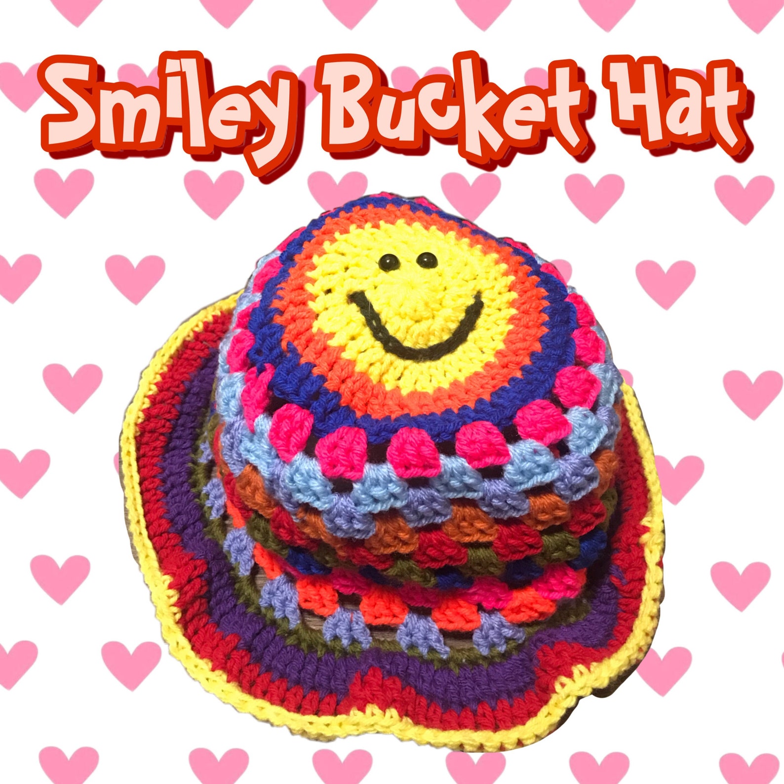 Smiley Bucket Hat | Customizable! - Etsy