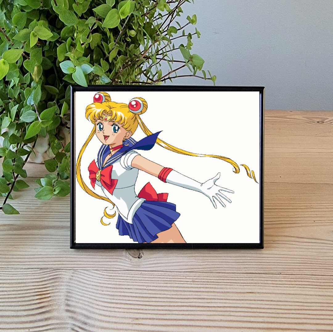 Sailor Moon Modern Cross Stitch Pattern, Usagi Tsukino, セーラームーン、クロス ...