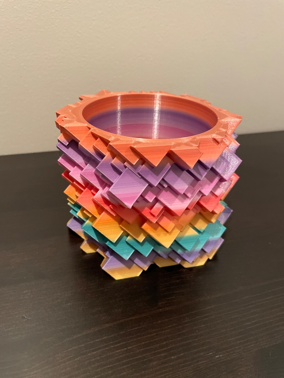 3D Printed Cubic Rainbow Plant Pot - Etsy