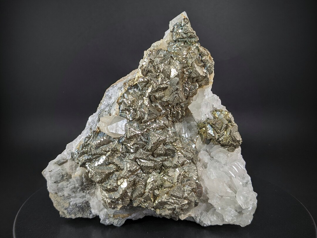 Large Showy Pyrite "massif" With Triangular Features and Calcite - Etsy
