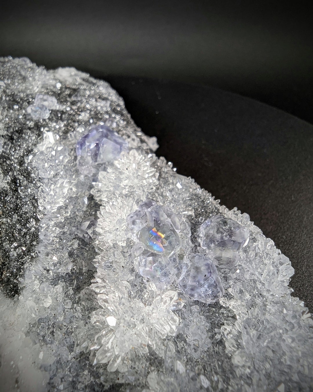 Stunning Blue/purple Fluorite With Quartz Crystal Clusters - Etsy UK
