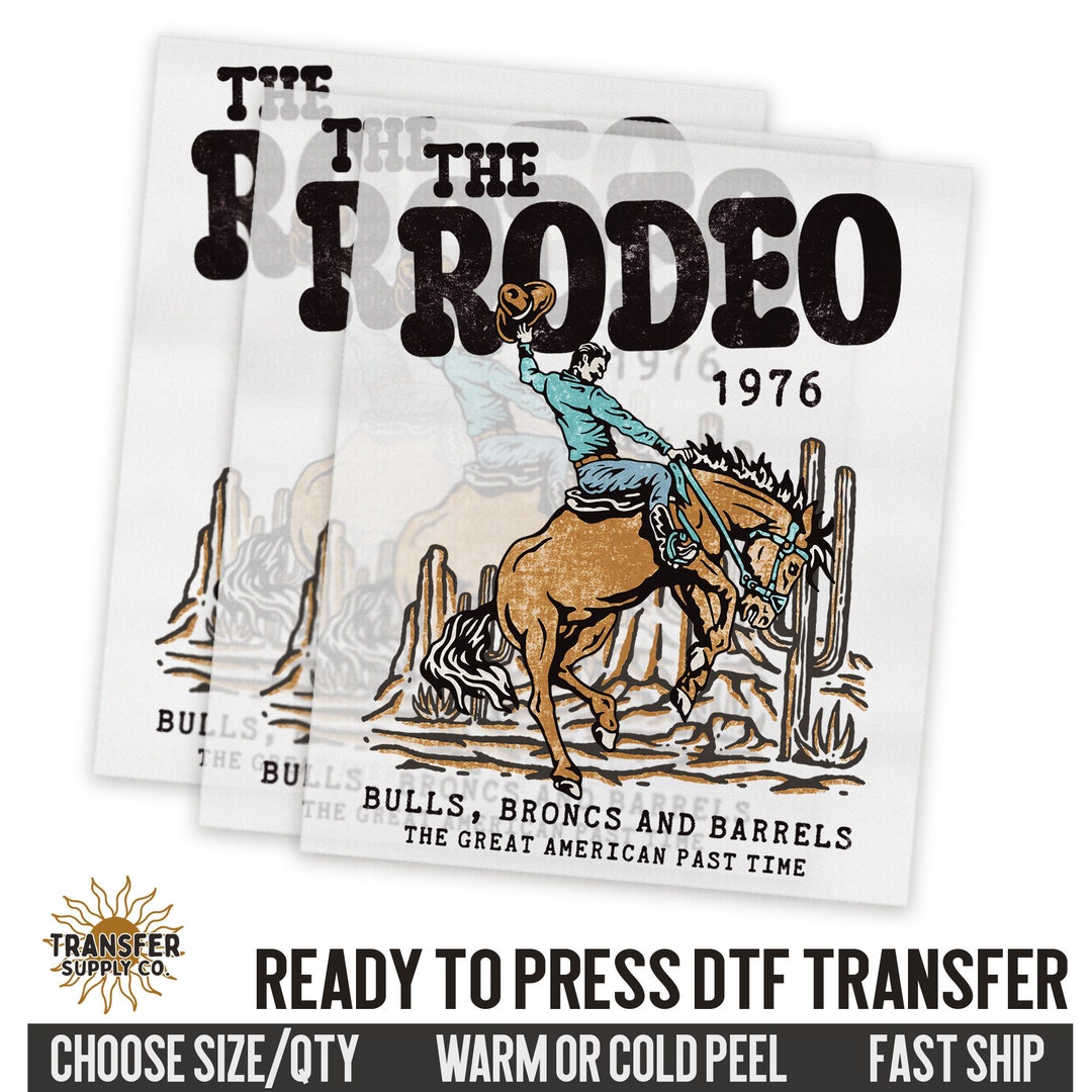 The Rodeo Cowboy Bronco Western Ready to Press DTF Transfer Dtf ...