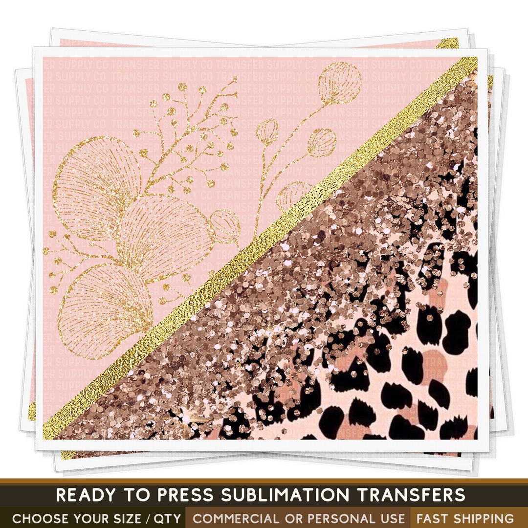 Pink Leopard Sublimation Transfer Sublimation Tumbler Wrap, Sublimation ...