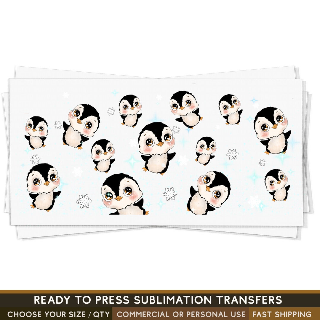 Baby Penguins Sublimation Glass Wrap Sublimation 16oz Glass Wrap ...