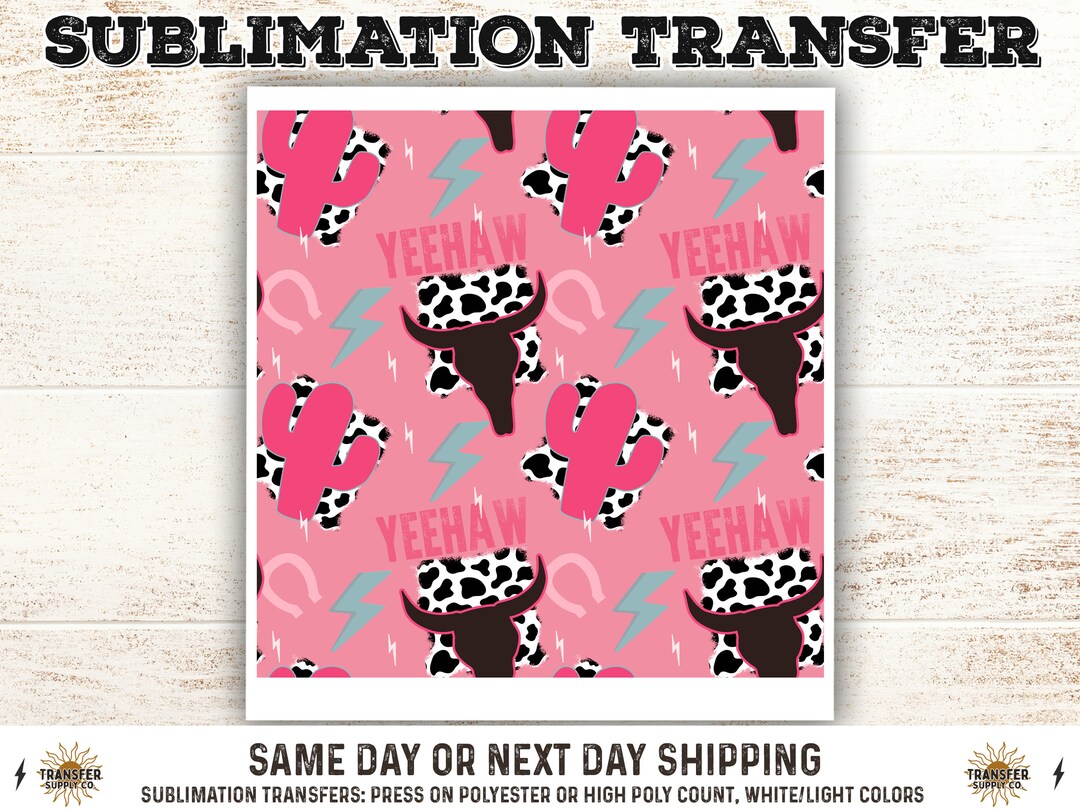 Western Cow Skull Seamless Pattern Sheet Ready to Press - Etsy