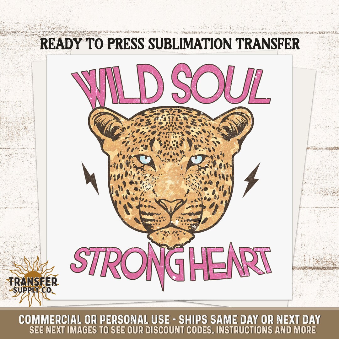 Retro Cheetah Wild Soul Ready to Press Sublimation Transfers - Etsy