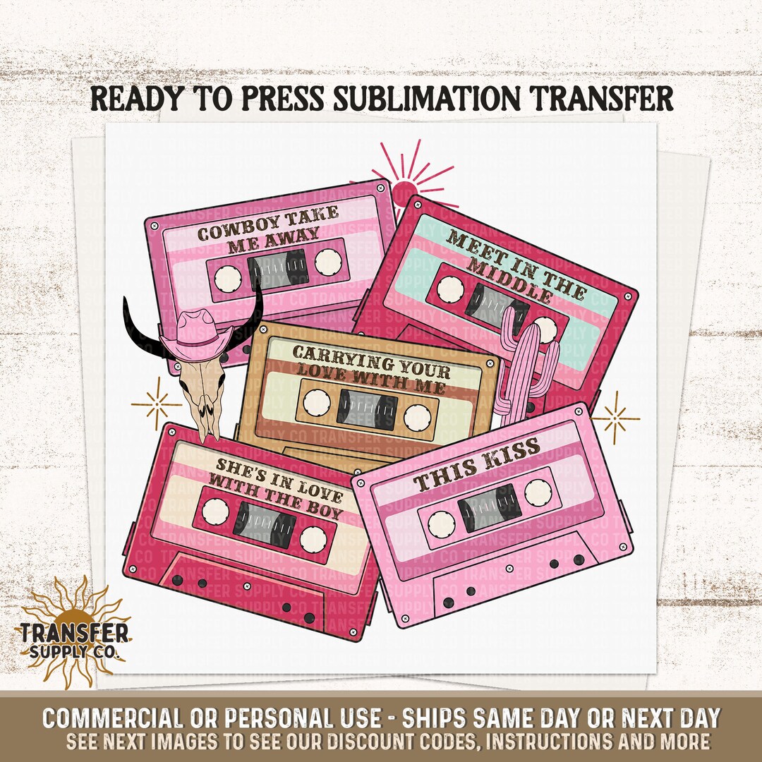 Western 90s Country Love Songs Cassettes READY TO PRESS Sublimation western-90s-country-love-songs-cassettes-ready-to-press-sublimation
