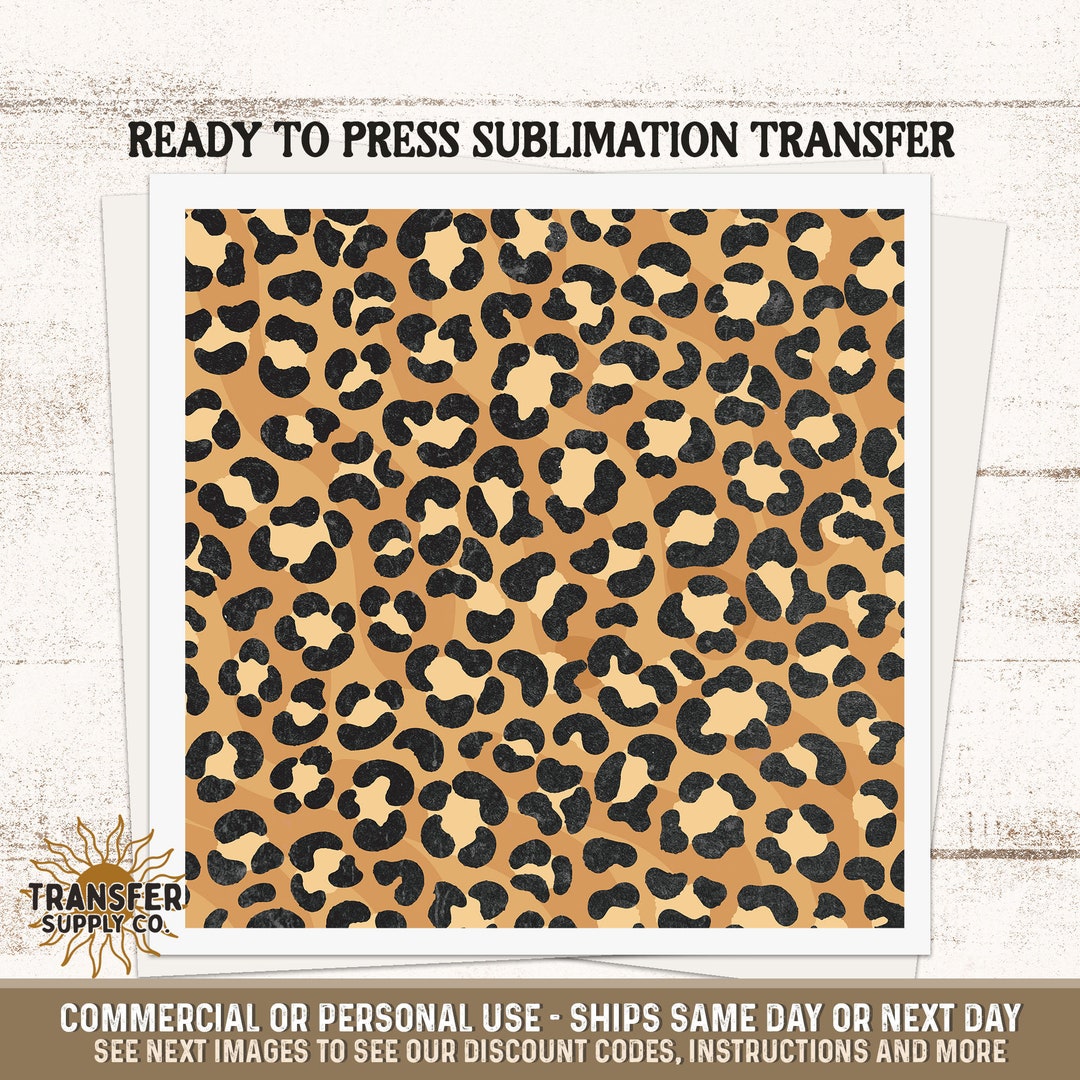 Leopard Print Sheet, Ready to Press Sublimation Transfer, Ready to ...