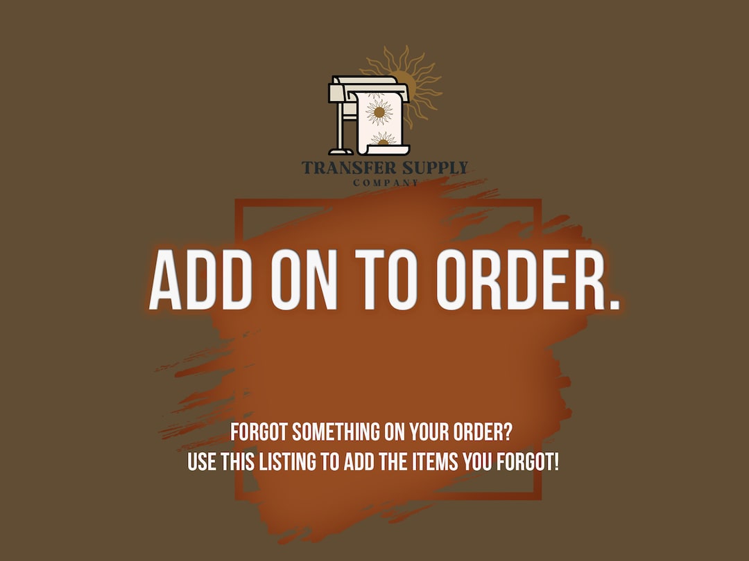 ADD ON to Your Already Placed Order - Etsy