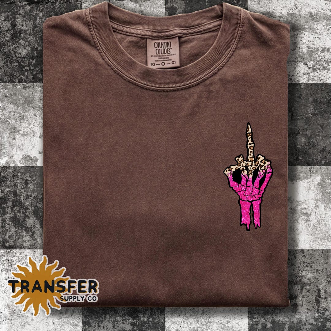 Skeleton Flip off Hand Funny Transfer, Ready to Press DTF Transfer - Etsy