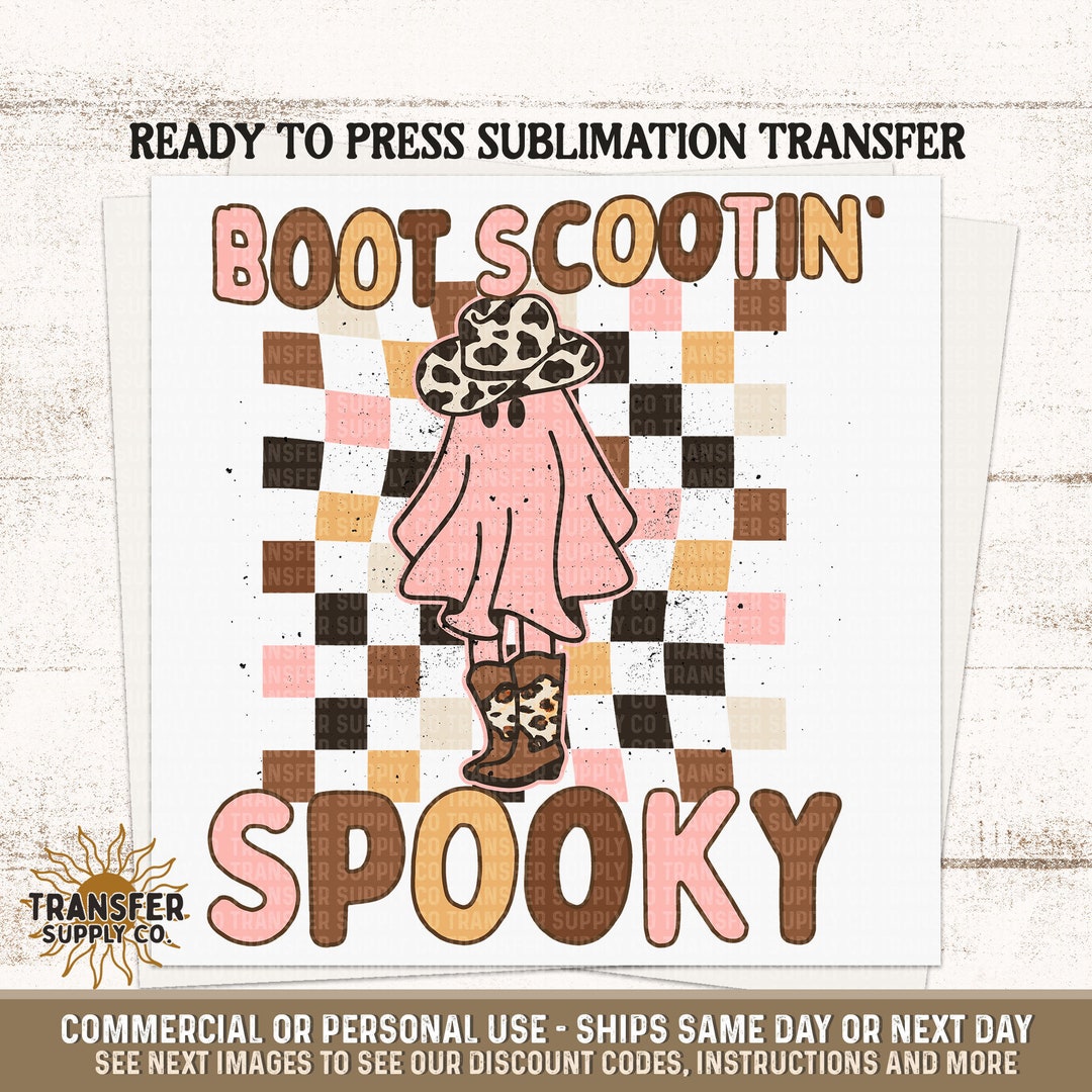 Boot Scootin Spooky Halloween Ready to Press Sublimation - Etsy