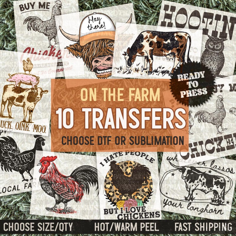 Chicken Heat Transfer - Etsy