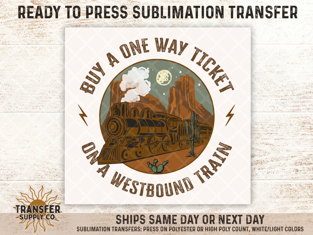 Western Buy One Way Ticket Westbound Train Ready to Press - Etsy