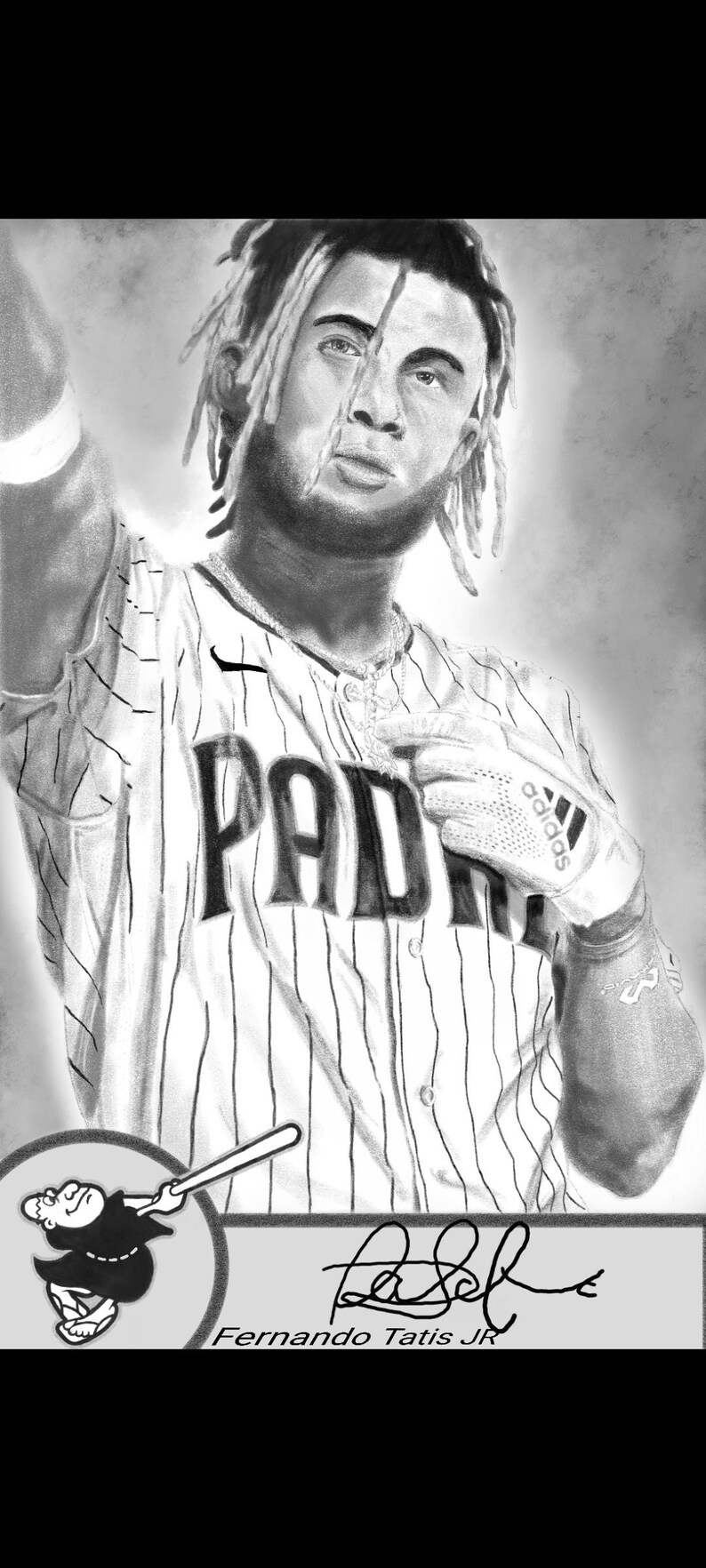 Fernando Tatis Jr. Boceto impreso en lienzo. - Etsy México