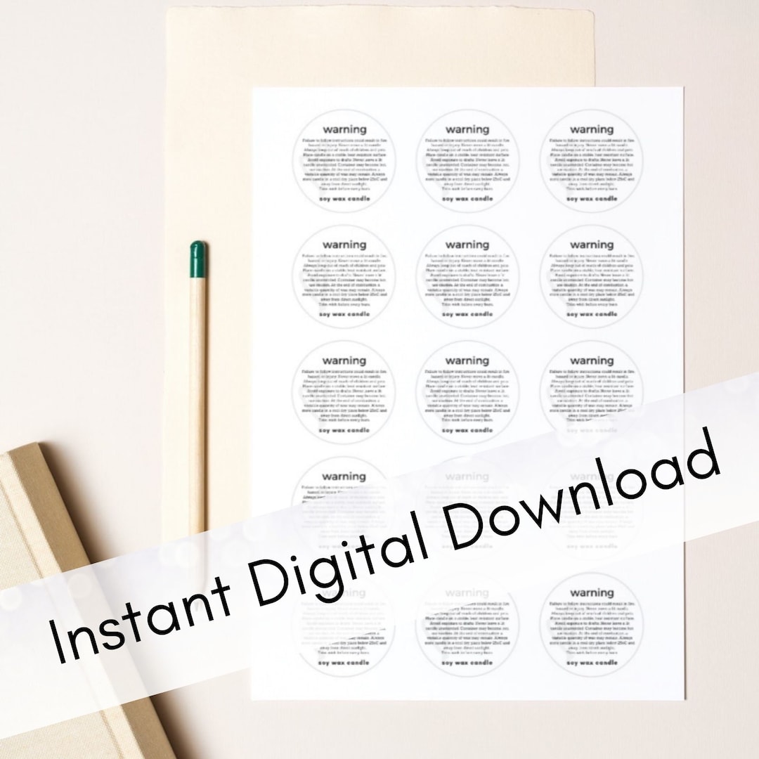 Printable Candle Warning Labels | Print Direct Onto Avery Sticker Sheet ...