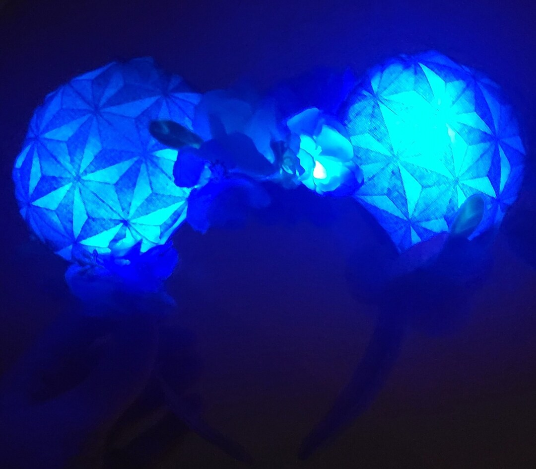 Epcot Ball Inspired Mickey Ears LED Mickey Ears Spaceship - Etsy